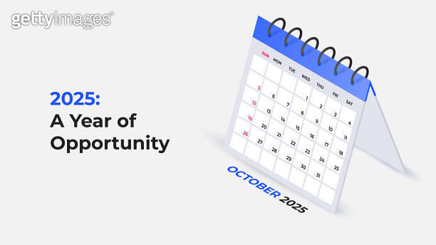 Isometric vector calendar for 2025. October month. Agenda illustration ...