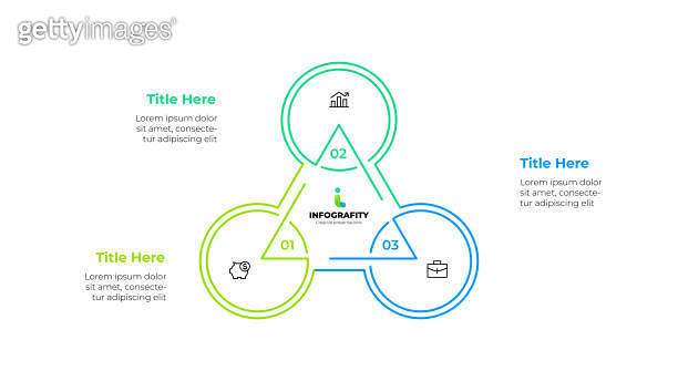 Outline triangle diagram divided into 3 sectors. Design concept of ...