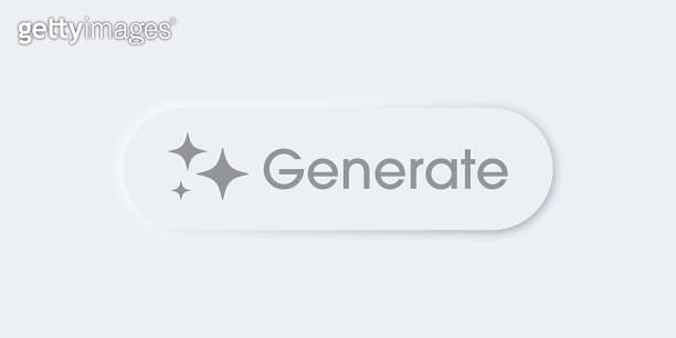 Generate AI button. Artificial intelligence and Machine learning technology concept. AI enters ...