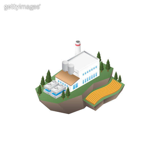 biomass energy, biomass power plant in isometric graphic 이미지 (2157777248) - 게티이미지뱅크