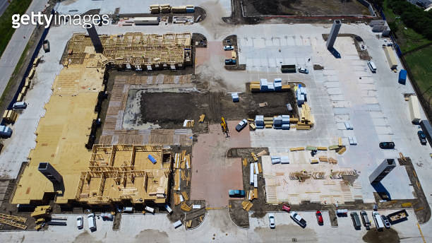 Elevator shafts precast concrete, slab foundation and large apartment ...