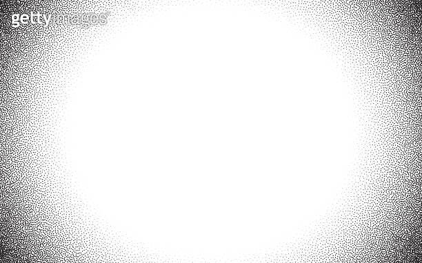 Vignette overlay black noise stipple dots halftone background, Circular ...
