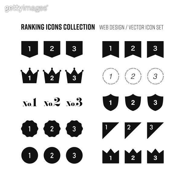 10 different ranking designs. Icons related to rankings that can be ...