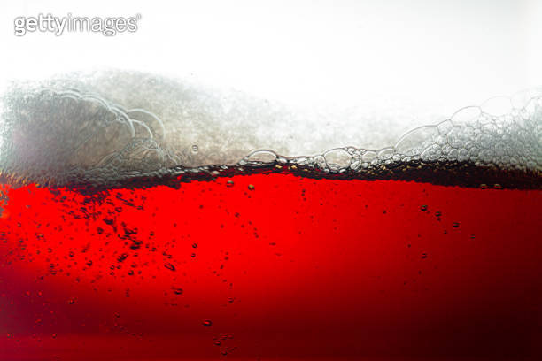 Macro cola texture isolated white background,Closeup view of tasty ...