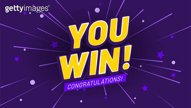 Winner fireworks illustration. Rich violet background for victory ...