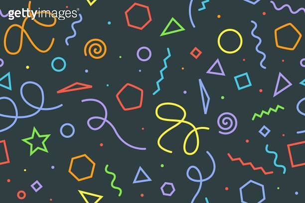 Seamless vector fun geometric texture 이미지 (2152858202) - 게티이미지뱅크
