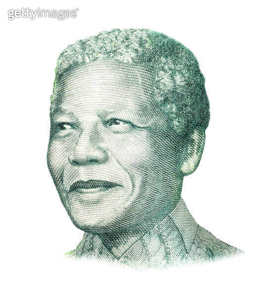 Nelson Mandela (1918 - 2013). Portrait on South Africa 10 Rands ...