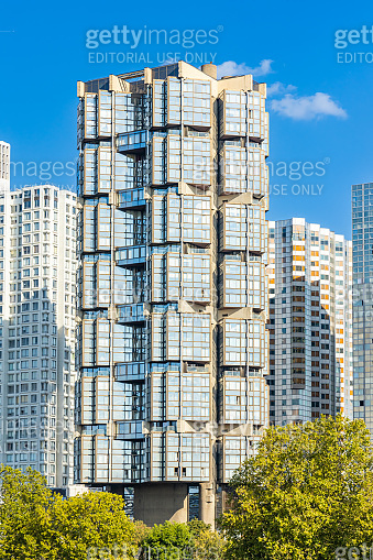 Tour Totem tower, a residential skyscraper of the Front de Seine ...