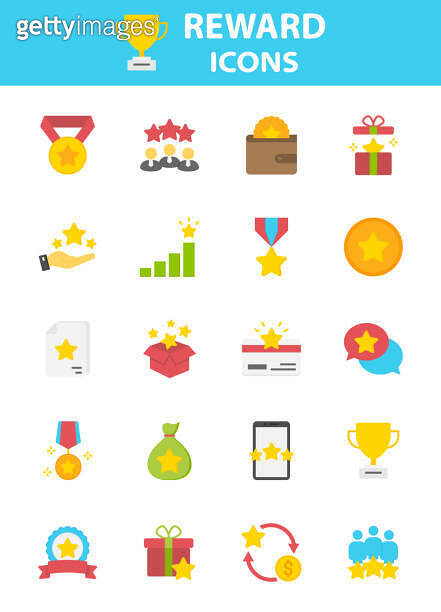reward, bonus, benefit, prize icons, set 이미지 (2162873764) - 게티이미지뱅크