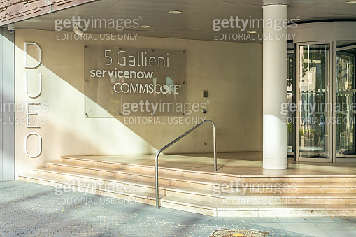 Entrance of Servicenow and Comscore office building in Issy-les ...