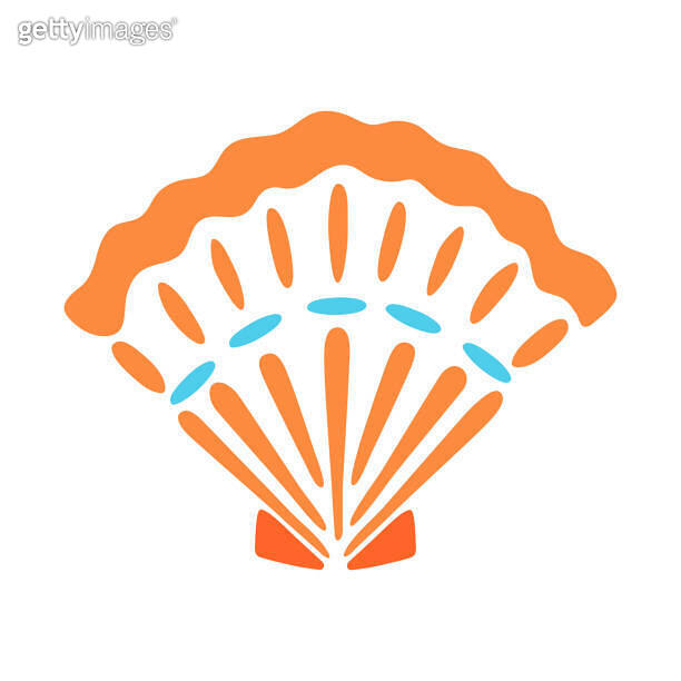 Cute seashell vector illustration. Simple shell shape in modern hand ...