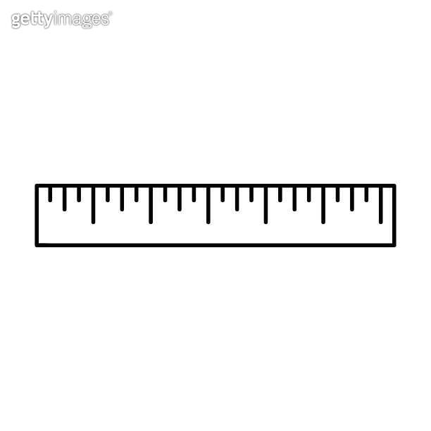 Ruler doodle icon. Measuring Tool. School symbol drawing in line art ...