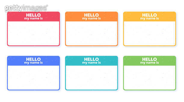 Hello My Name Is Name Tag Introduction Grunge Design Elements ...