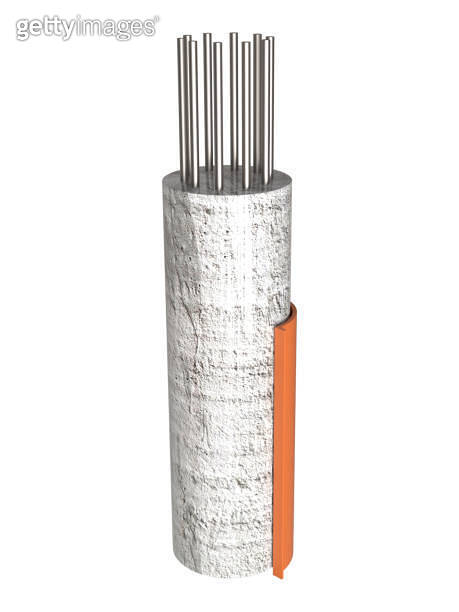 3d RCC columns rendering, concrete columns under construction. column ...