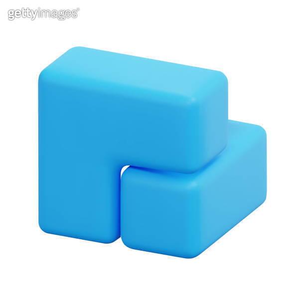 3d interlock model vector icon. Isolated on white background. 3d ...
