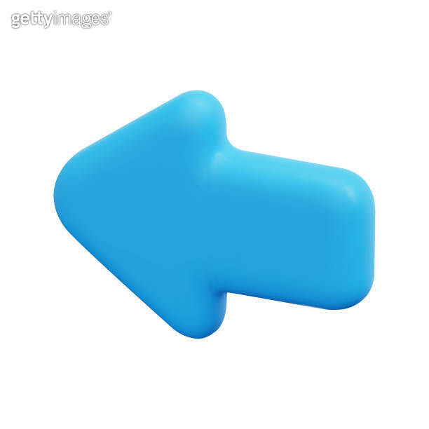 3d left arrow vector icon. Isolated on white background. 3d arrow ...