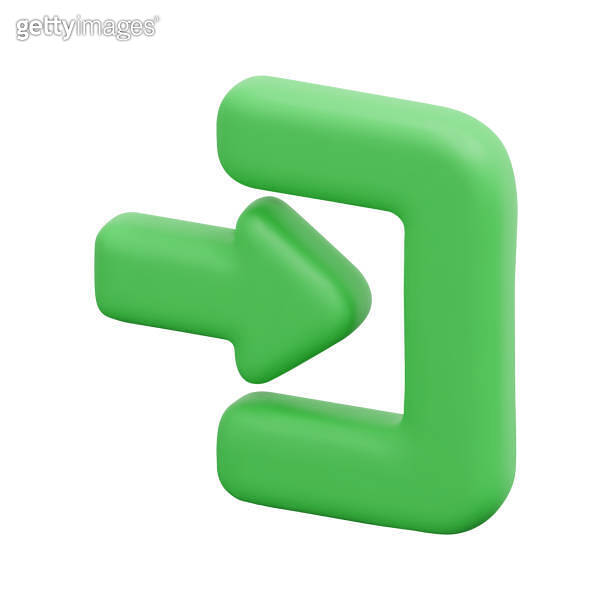 3d log in arrow vector icon. Isolated on white background. 3d arrow ...