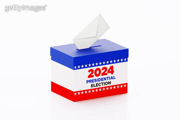 2024 Presidential Election Written Ballot Box On White Background 이미지 ...
