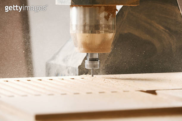 Cutting wood using a machine with numerical control. Cnc tool. 이미지 ...