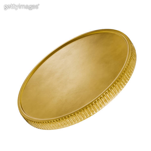 Blank template for gold coin or medal with metal texture. Donations ...