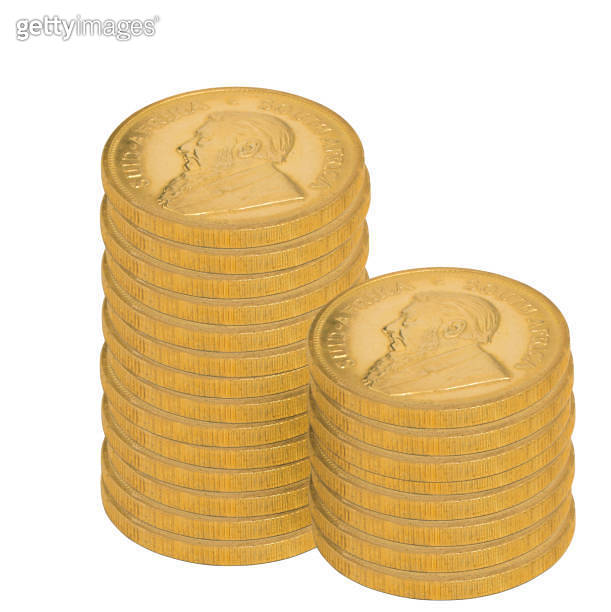 Stack of Krugerrand gold coins 이미지 (2090027121) - 게티이미지뱅크