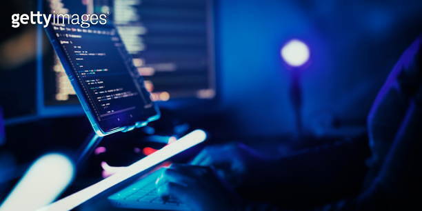 Programming code abstract screen of software developer. Working ...