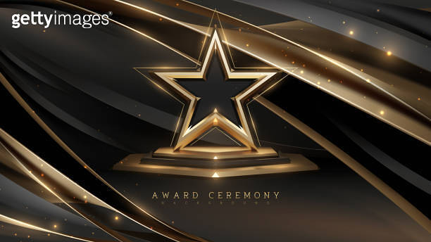 Elegant award ceremony background featuring a golden star and abstract ...