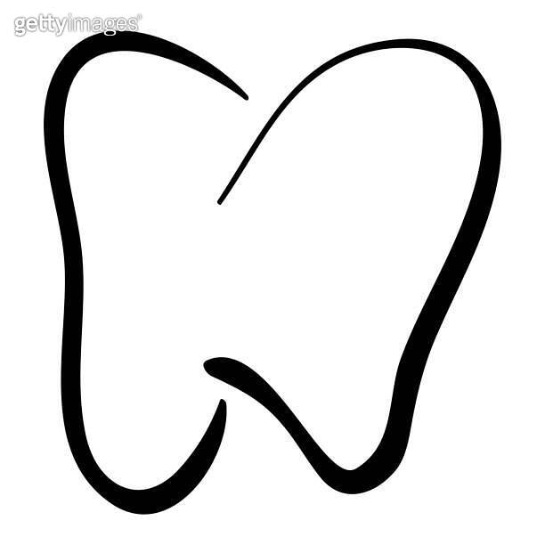 tooth, simple vector doodle, hand draw sketch 이미지 (1963378545) - 게티이미지뱅크