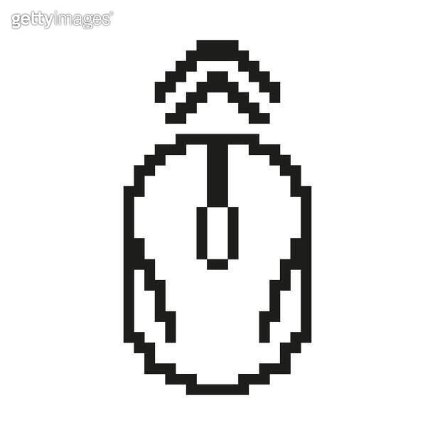 Pixelated Computer Mouse Icon. Mouse Click Symbol with Interaction ...