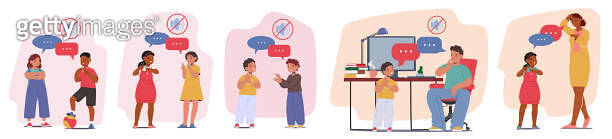 Diverse Children Engaging In Conversation Using Sign Language ...