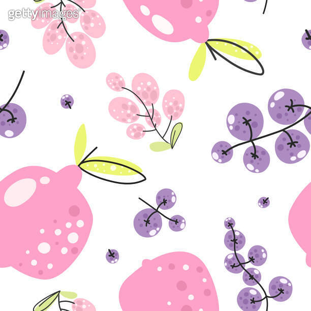 Seamless pattern with bright fruits, stylized fruits, pattern for ...