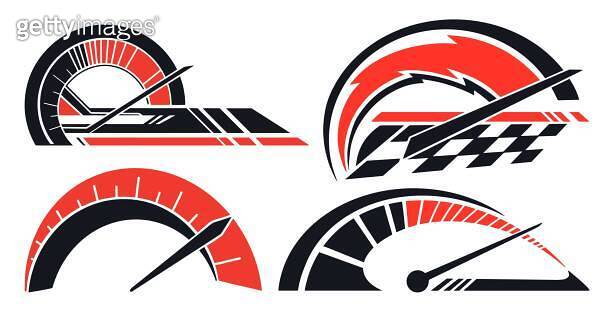 Car speedometers colorful set stickers 이미지 (2145813626) - 게티이미지뱅크
