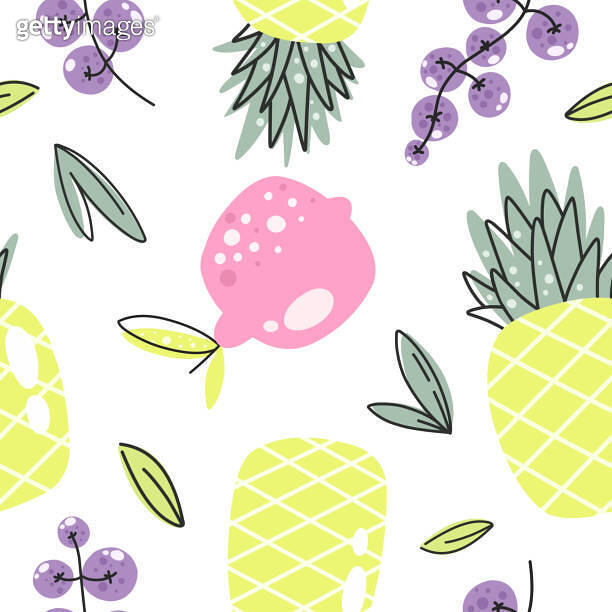 Seamless pattern with bright fruits, stylized fruits, pattern for ...