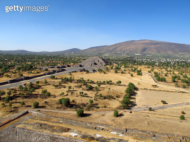 The Pyramid of the Moon in Ancient ruins of Aztecs, Teotihuacan, Mexico ...