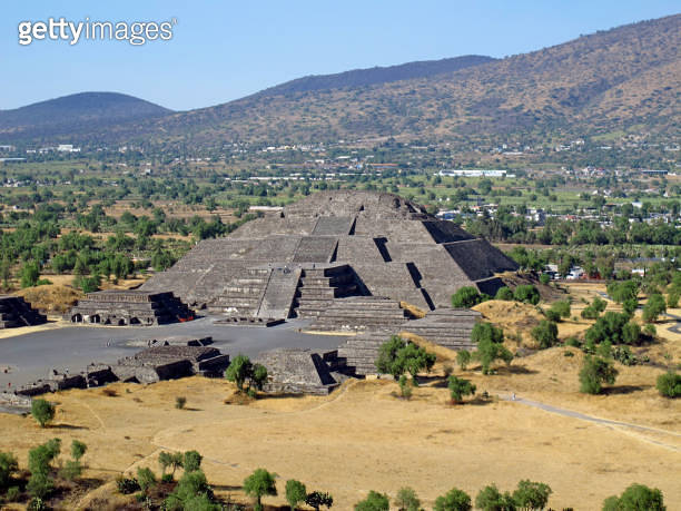 The Pyramid of the Moon in Ancient ruins of Aztecs, Teotihuacan, Mexico ...