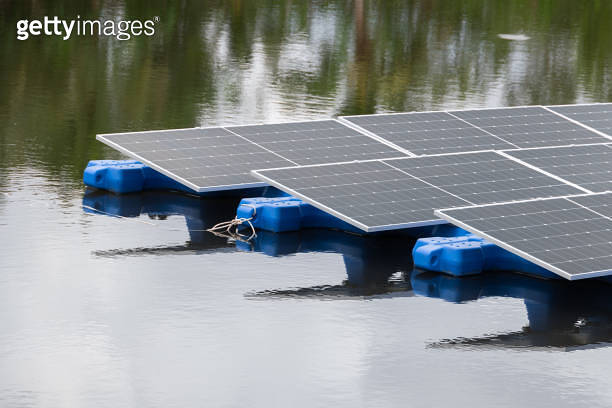 Floating Solar Panel. Solar photovoltaic panel PV System in Industry ...