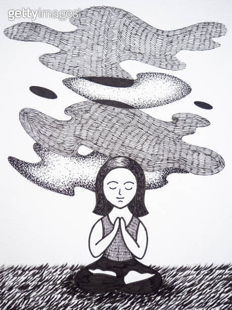 woman meditate peace mind mental health conscious yoga chakra spiritual ...