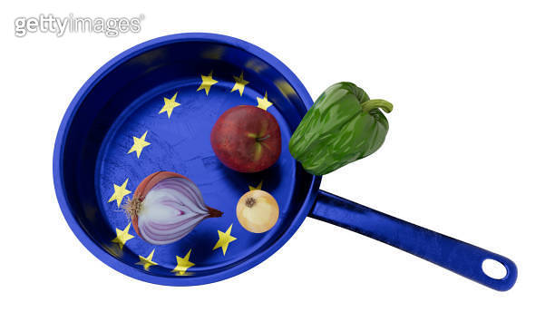 European Union Inspired Gastronomy: Fresh Ingredients on a Starry Flag ...