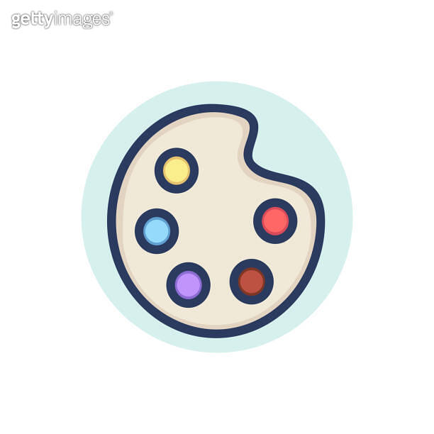 Artist palette thin line icon 이미지 (2127739916) - 게티이미지뱅크