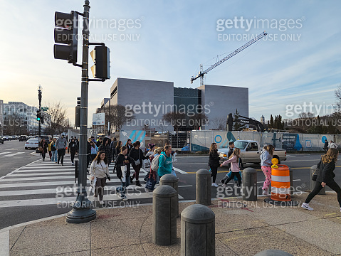 City streets and architecture of Washington in winter in December. 이미지 ...