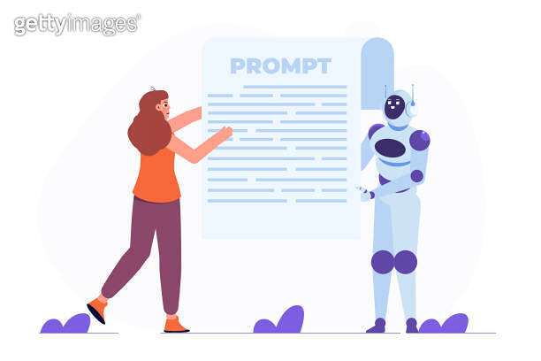 Character working as a prompt engineer, creating content using a ...