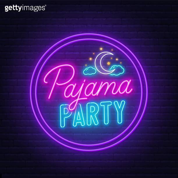 Pajama Party Sign on brick wall background. 이미지 (2153954148) - 게티이미지뱅크