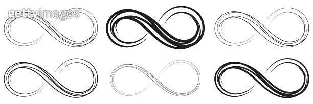 Hand drawn infinity symbol. Black infinity icon. Eternity, infinite ...