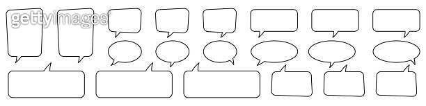 Speech bubble, speech balloon, chat bubble line art icon for apps and ...