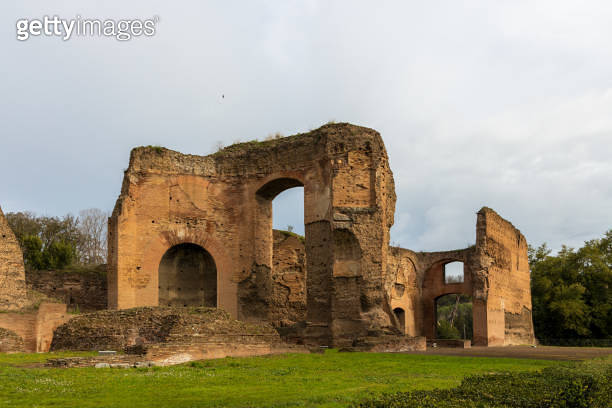 Baths of Caracalla, ancient ruins of roman public thermae in Rome ...