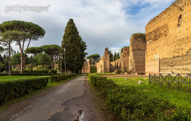Baths of Caracalla, ancient ruins of roman public thermae in Rome ...