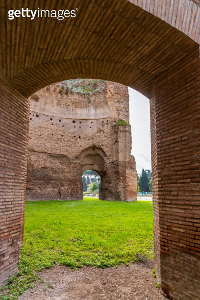 Baths of Caracalla, ancient ruins of roman public thermae in Rome ...