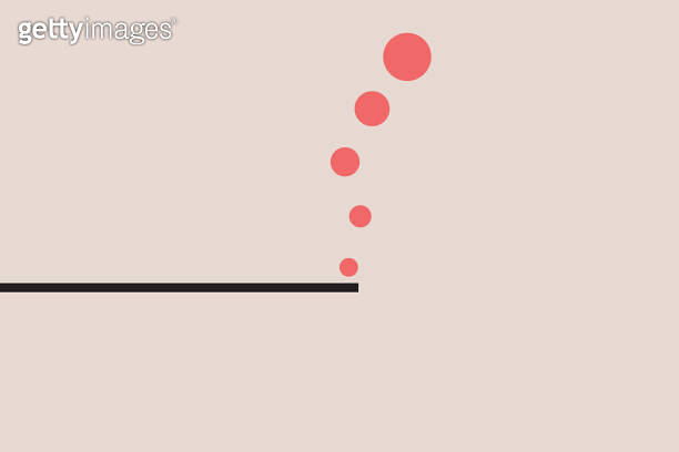 Red ball falling from the sky. Minimal style 이미지 (2153844678) - 게티이미지뱅크