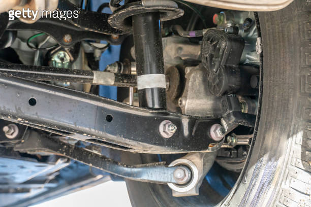 Bottom car view for safety inspection. Concept of PPI or PDI services ...