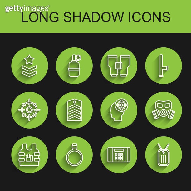 Set line Bulletproof vest, Canteen water bottle, Military rank ...